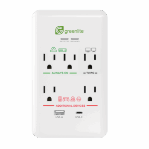 New Design - Tier 1 Advanced Power Strip - 5 Outlets with Charging ...